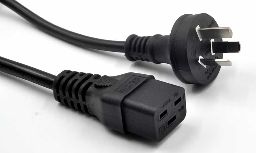 Australia Power Cords, AS/NZS 3112 Plug to IEC 60320 C19 Connector ...