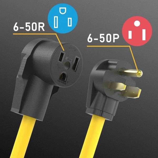 NEMA 6-50P to NEMA 6-50R Power Extension Cords, AC Power Cords, Made In ...