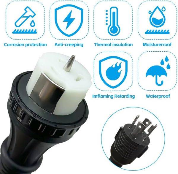 Generator Power Adapter 5 FT NEMA L14-30P To SS2-50R Power Cord Adapter ...